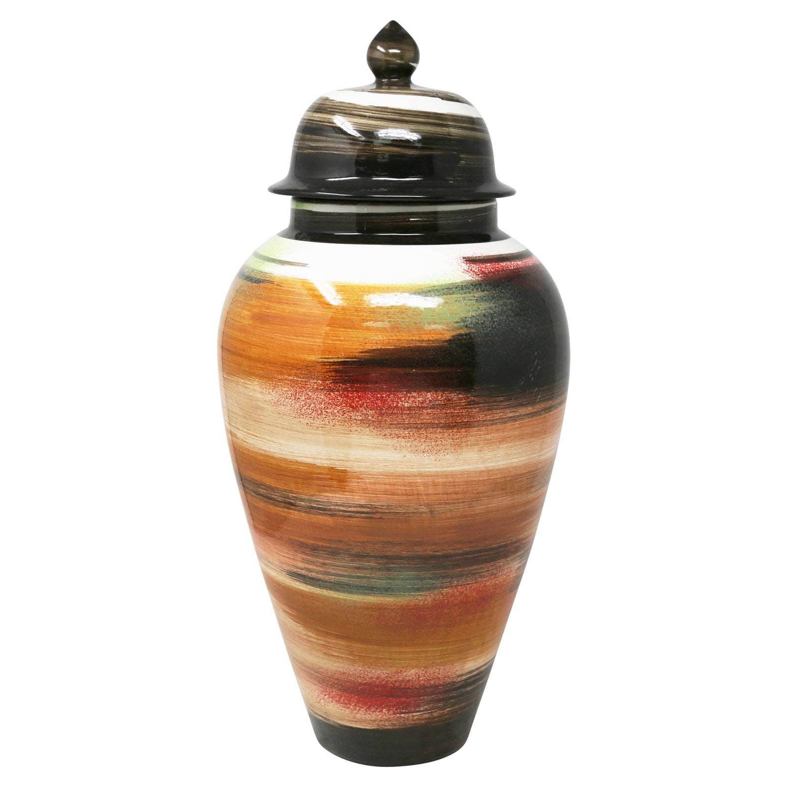 SageBrook Home Brown and Black Ceramic Temple Jar - Walmart.com