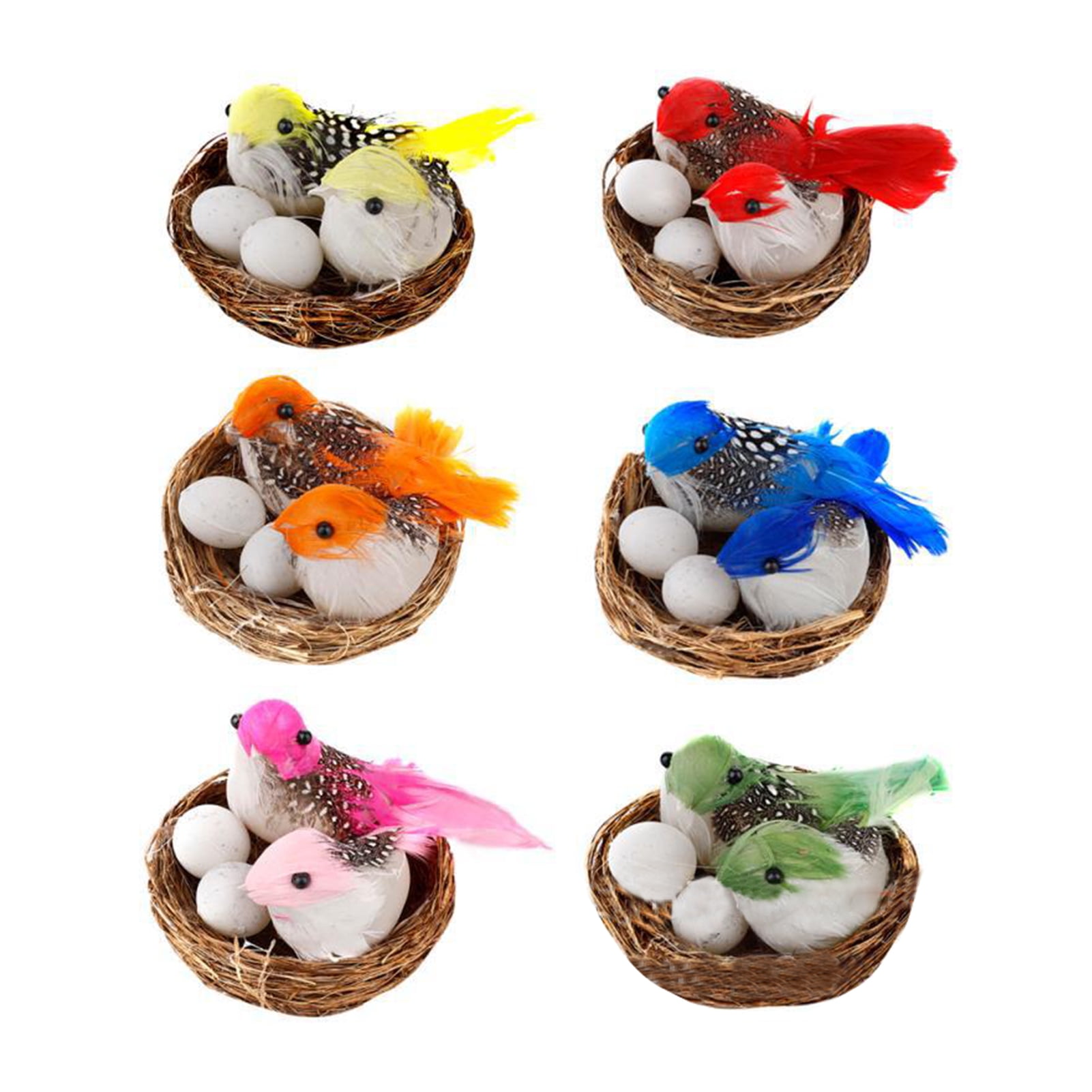 HEVIRGO 6 Sets Artificial Bird Nest Realistic Looking Eco-friendly ...
