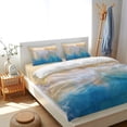 4 Piece Duvet Cover Set Twin, Abstract Ocean Beach Wave Blue Sea Soft ...
