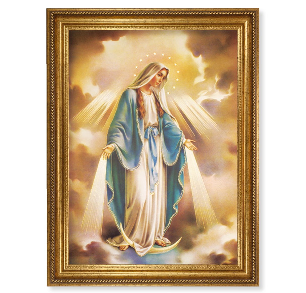 Our Lady of Grace Picture Framed Wall Art Decor Large, Antique Gold ...