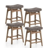 Summit Living 24 inch Height Wooden Saddle Bar Stool, Set of 4 ...
