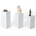 Vincidern 3PCs Metal Pedestal Stand for Party, White Display Stands ...