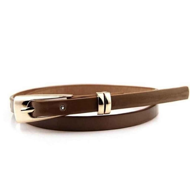 Worallymy - Belts for Women PU Leather Adjustable Thin Skinny Belts ...
