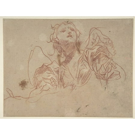 Half-Figure of an Angel Looking Upward (recto); Bust of a Man in Left ...