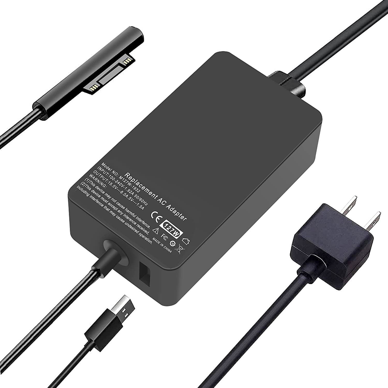 127W Replacement Charger for Surface Book 2 3 Surface Laptop 2 3 4 Go ...