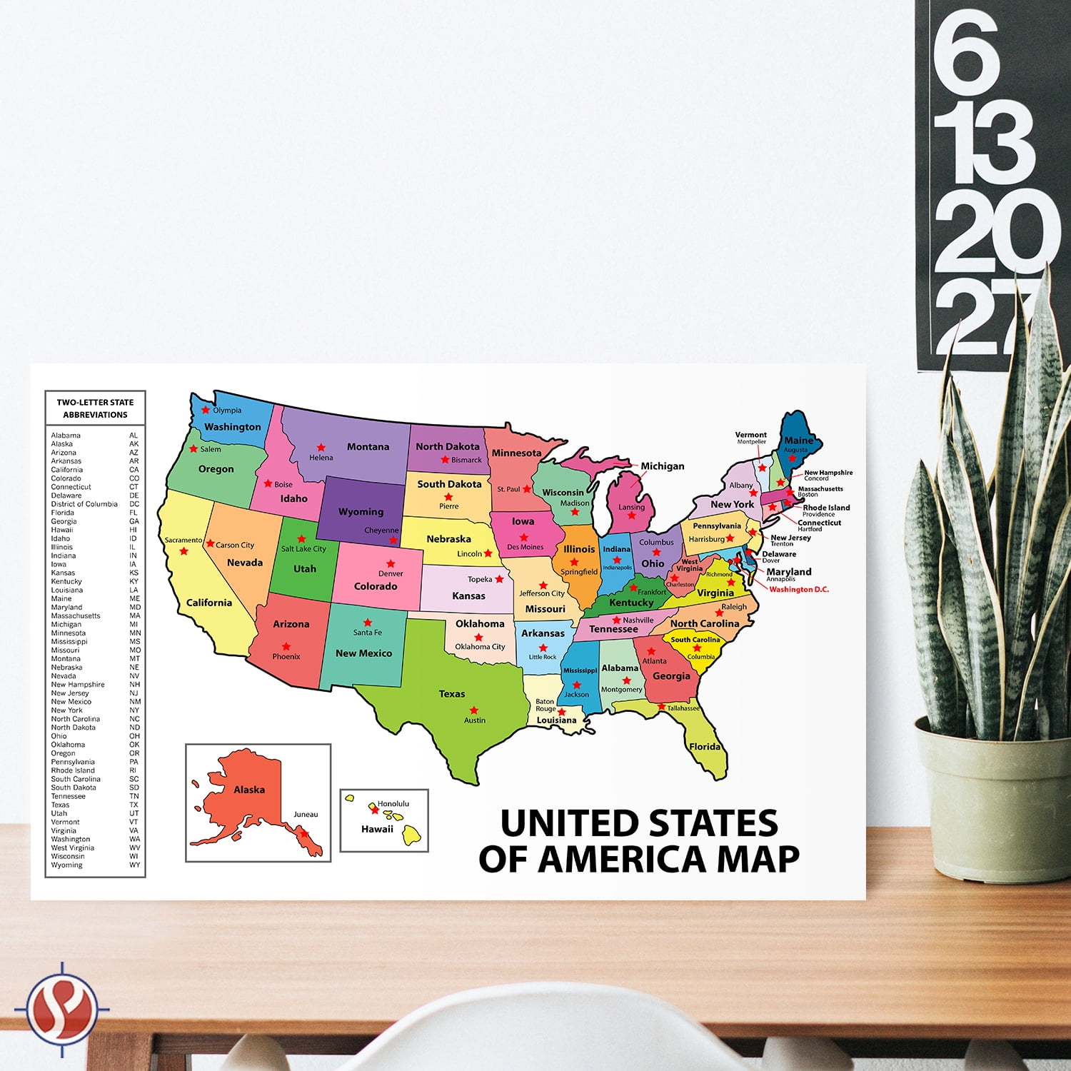 Printable 8 12 X 11 Usa Map With States And Capitals
