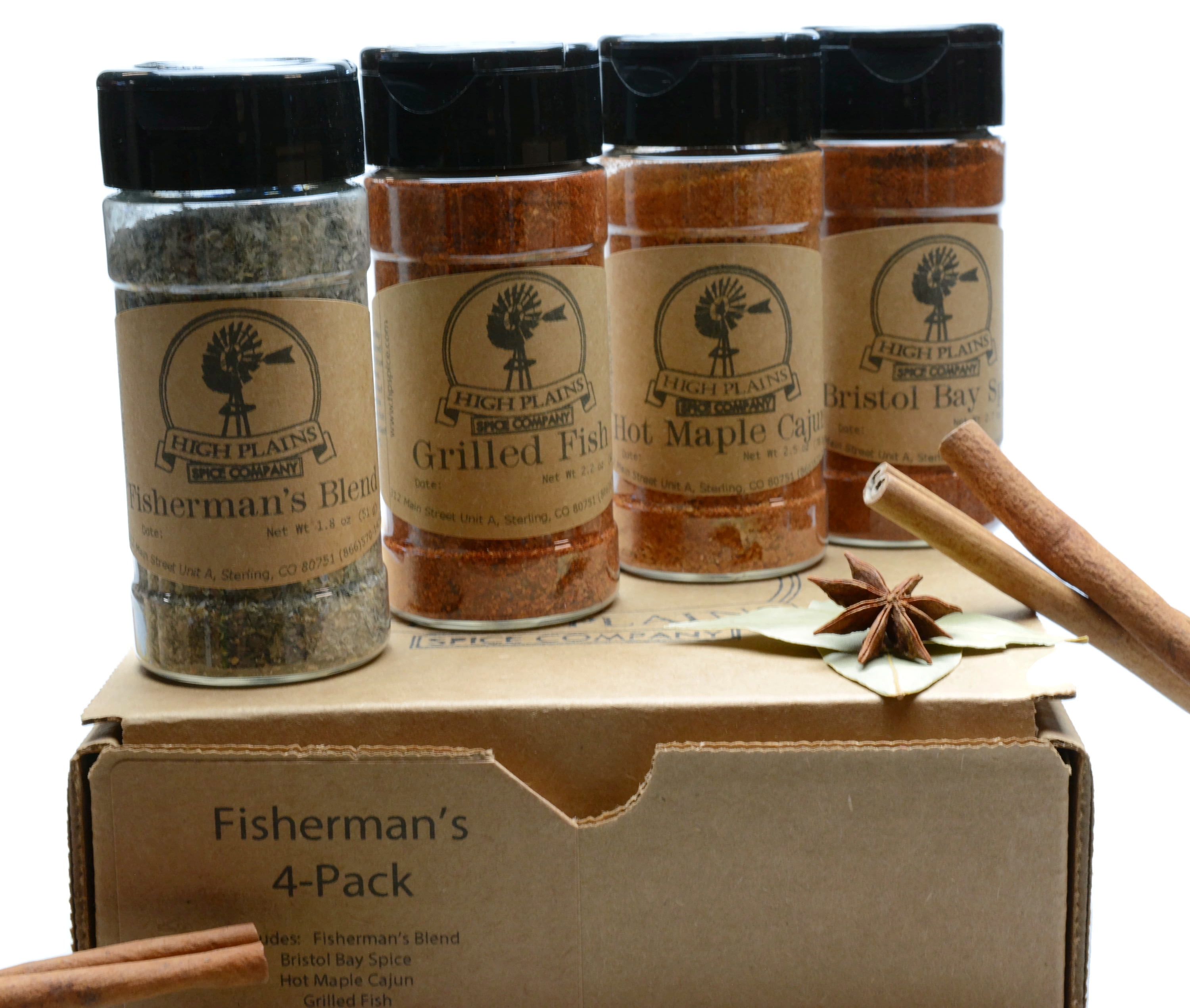 Fishermans 4-Pack ~ BBQ Rub and Spices Gift Set of 4 ~ High Plains ...