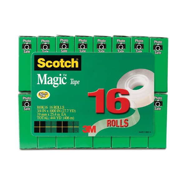 Scotch® Magic™ 810 Tape, 3/4" x 1,000", Pack Of 16 Rolls - Walmart.com ...