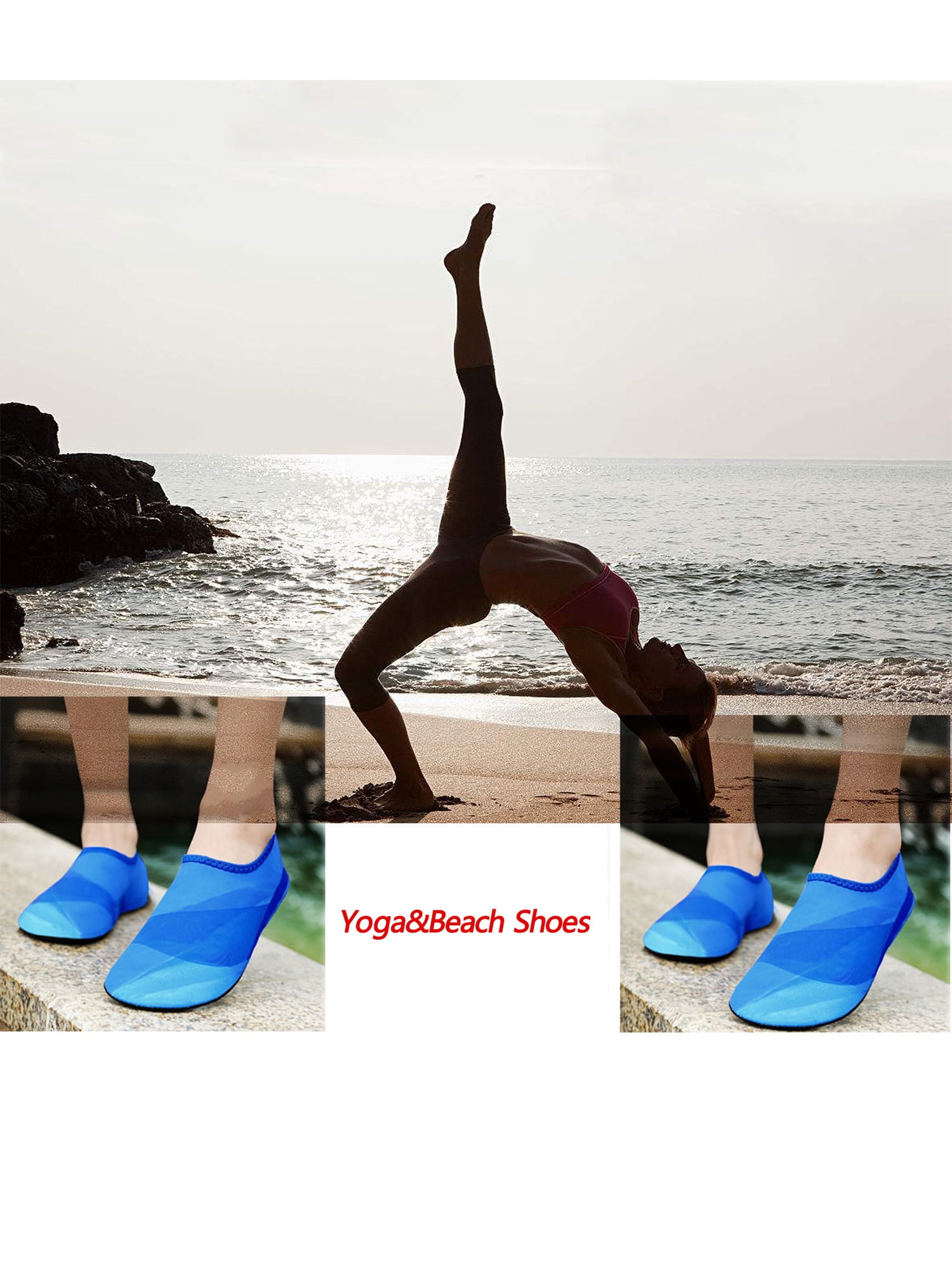 Women Men's Skin Water Shoes Aqua Socks Yoga Exercise Pool Beach Dance ...