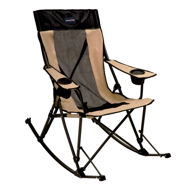 Sunnyfeel Camping Rocking Chair for Adults, Oversized Folding Rocker ...