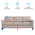 CECER 2 Pieces Living Room Sofa Set, Linen Fabric Sectional Sofas and ...