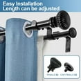 "Urbanest Adjustable Double Curtain Rod Set with Fluted Ball Finials, 5 ...