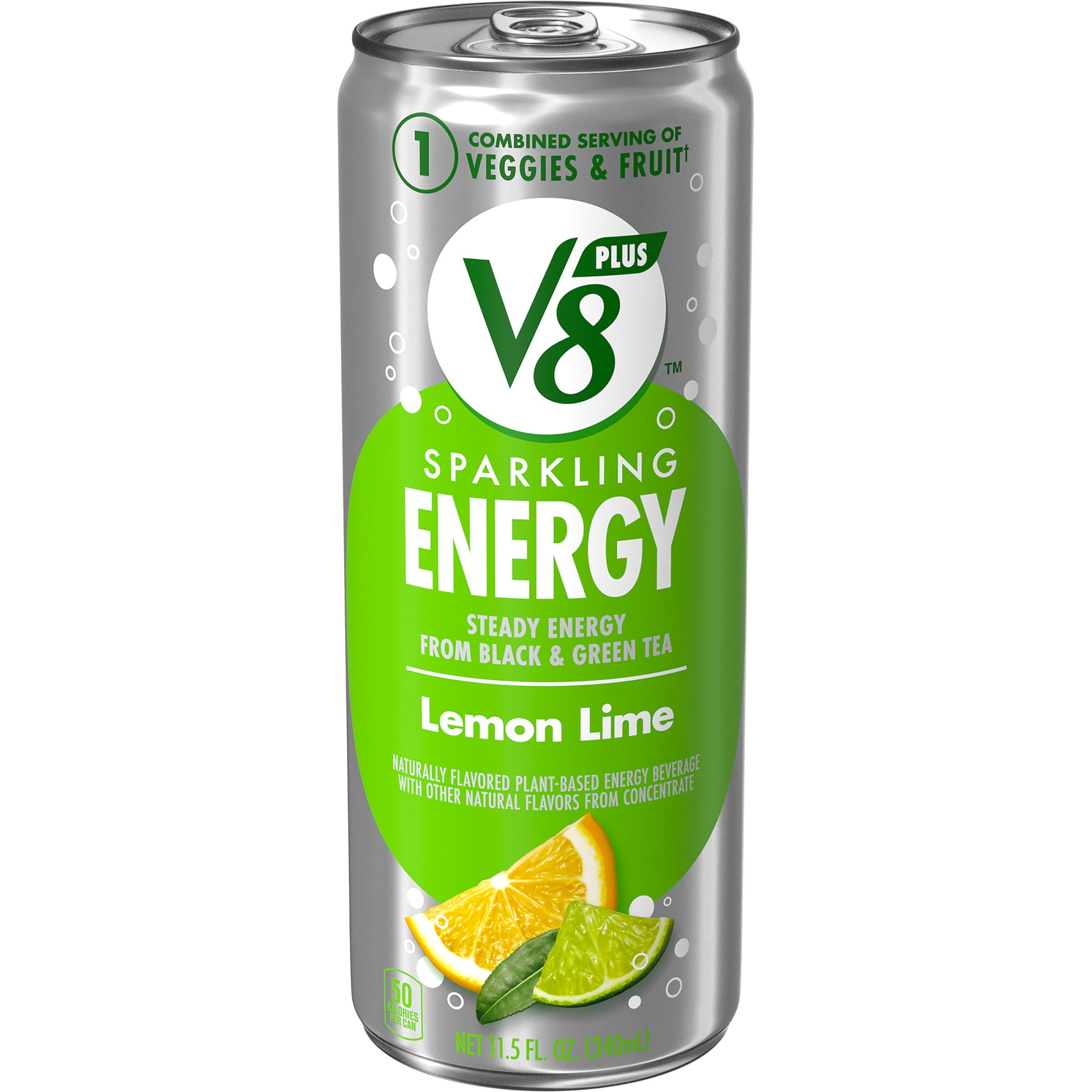 V8 +SPARKLING ENERGY Lemon Lime Energy Drink, 11.5 FL OZ Can - Walmart.com
