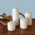 3 Pack Tall 3 x 8 Inch 80 Hour Long Burning Unscented White Wax Pillar ...