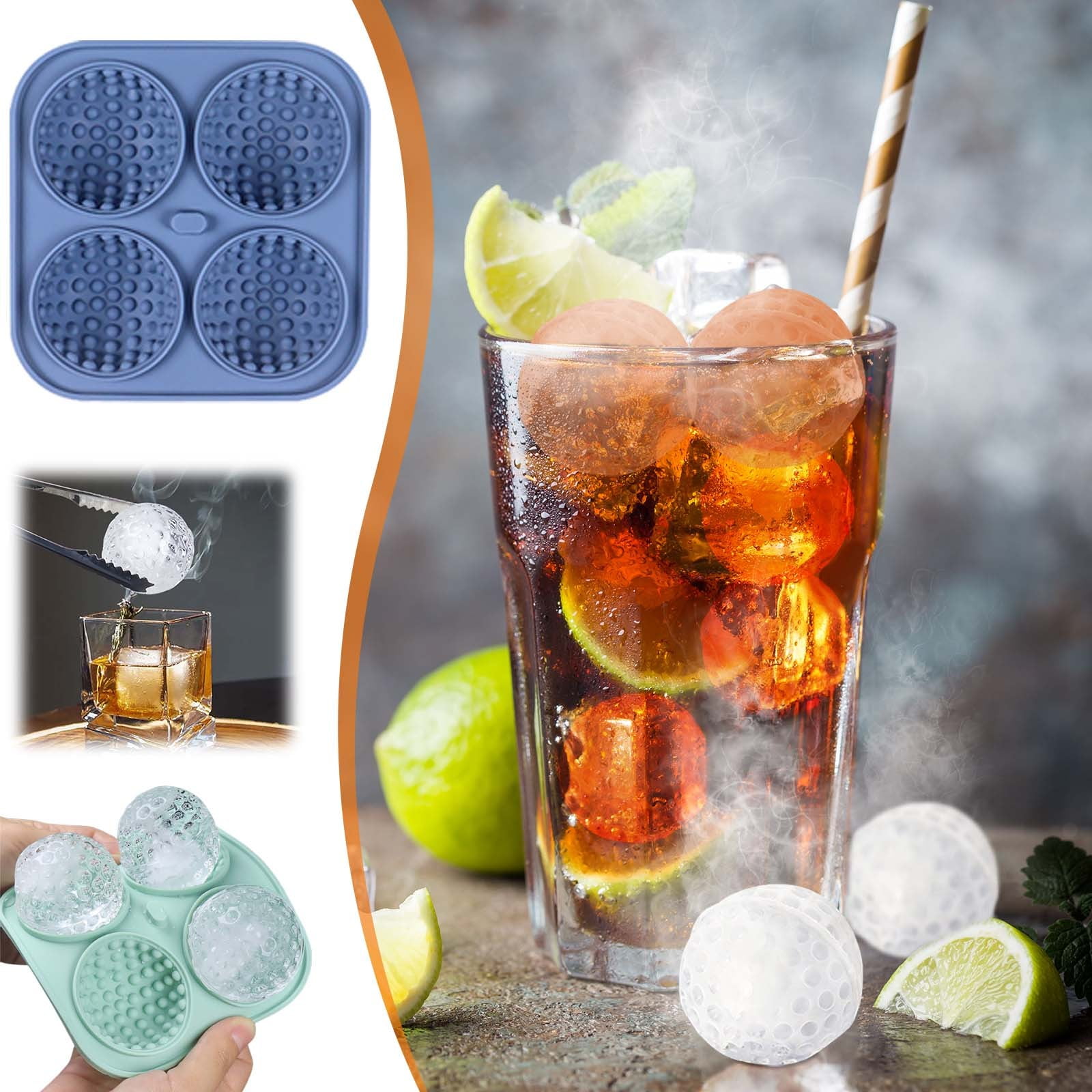 YoGold Golf Ball Ice Mold, Golf Shapes Ice Cube Tray, Ice Cube Molds ...