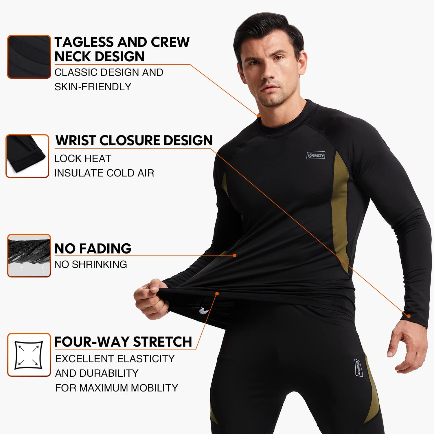 Thermal Underwear For Men, CL Convallaria Long Johns Winter