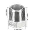 Uxcell 3/8 PT Male to 1/4 PT Female 304 Stainless Steel Pipe Fitting Reducing Hex Bushing ...