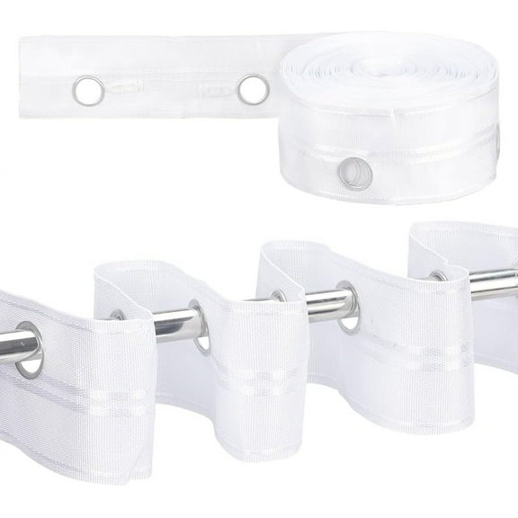 21.8 Yards Polyester Grommet Drapery Tape 3.1inch Wide White Flat ...