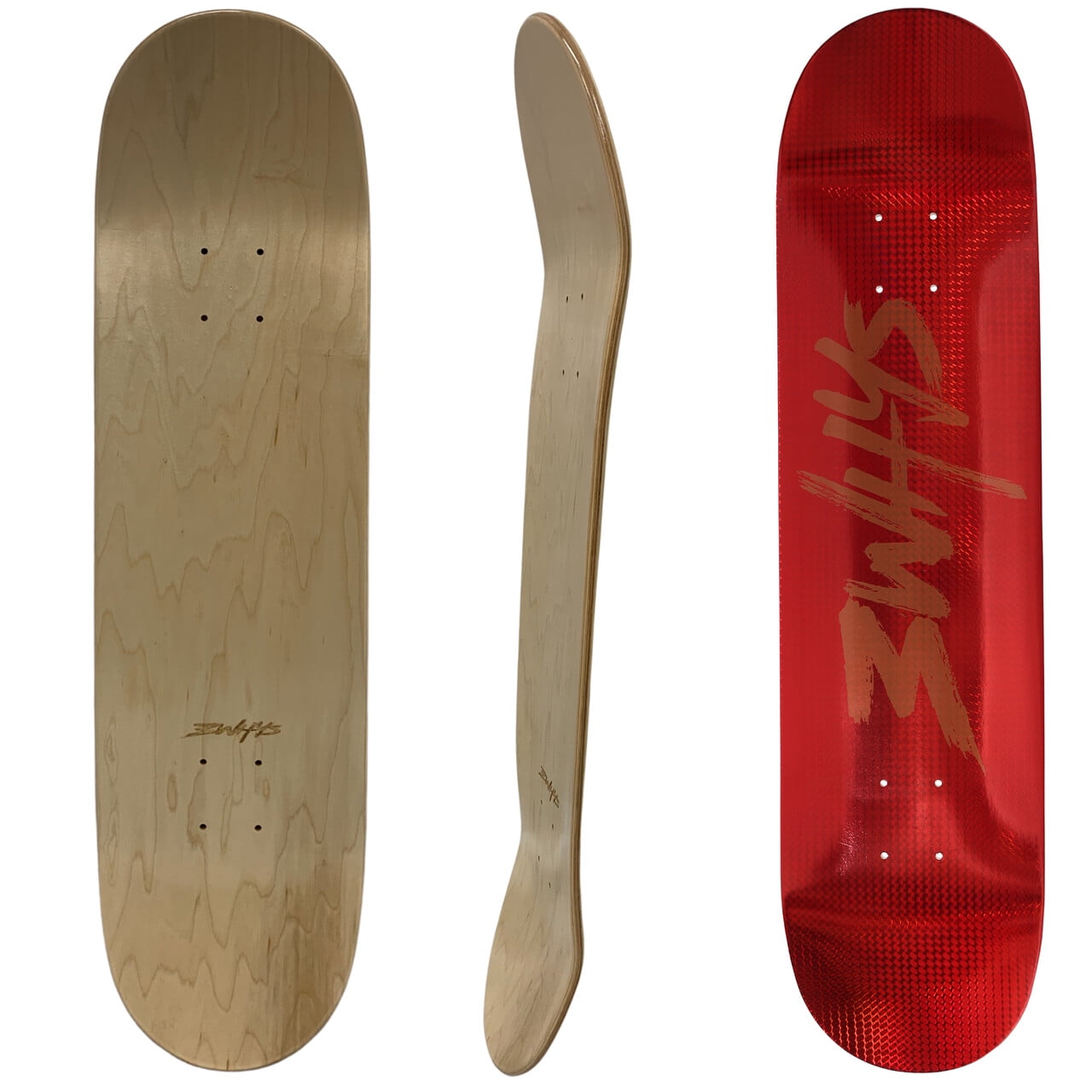 3WHYS Canadian Maple Skateboard Deck (8.5 inch, Red Foil) - Walmart.com
