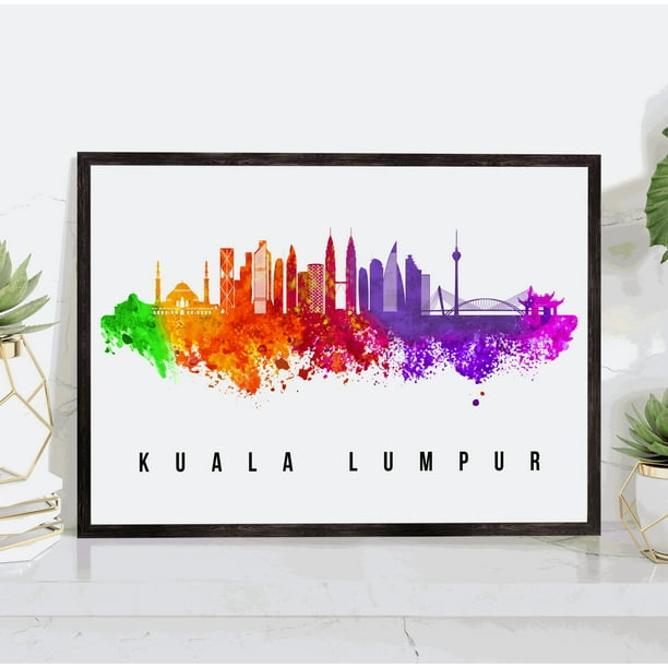 Pera Print Kuala Lumpur Skyline Malaysia Poster, Kuala Lumpur Cityscape ...