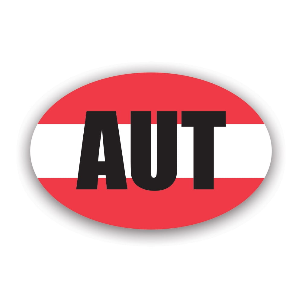 Austria Oval Flag Sticker Decal - Self Adhesive Vinyl - Weatherproof ...
