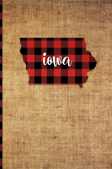 Iowa: 6' x 9' | 108 Pages: Buffalo Plaid Iowa State Silhouette Hand ...
