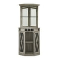 Home Source Stone Grey Corner Bar Unit with built-in Wine Rack and ...