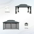 Domi 10' X 12' Hardtop Gazebo, Aluminum Metal Gazebo with Galvanized Steel Double Roof Canopy ...