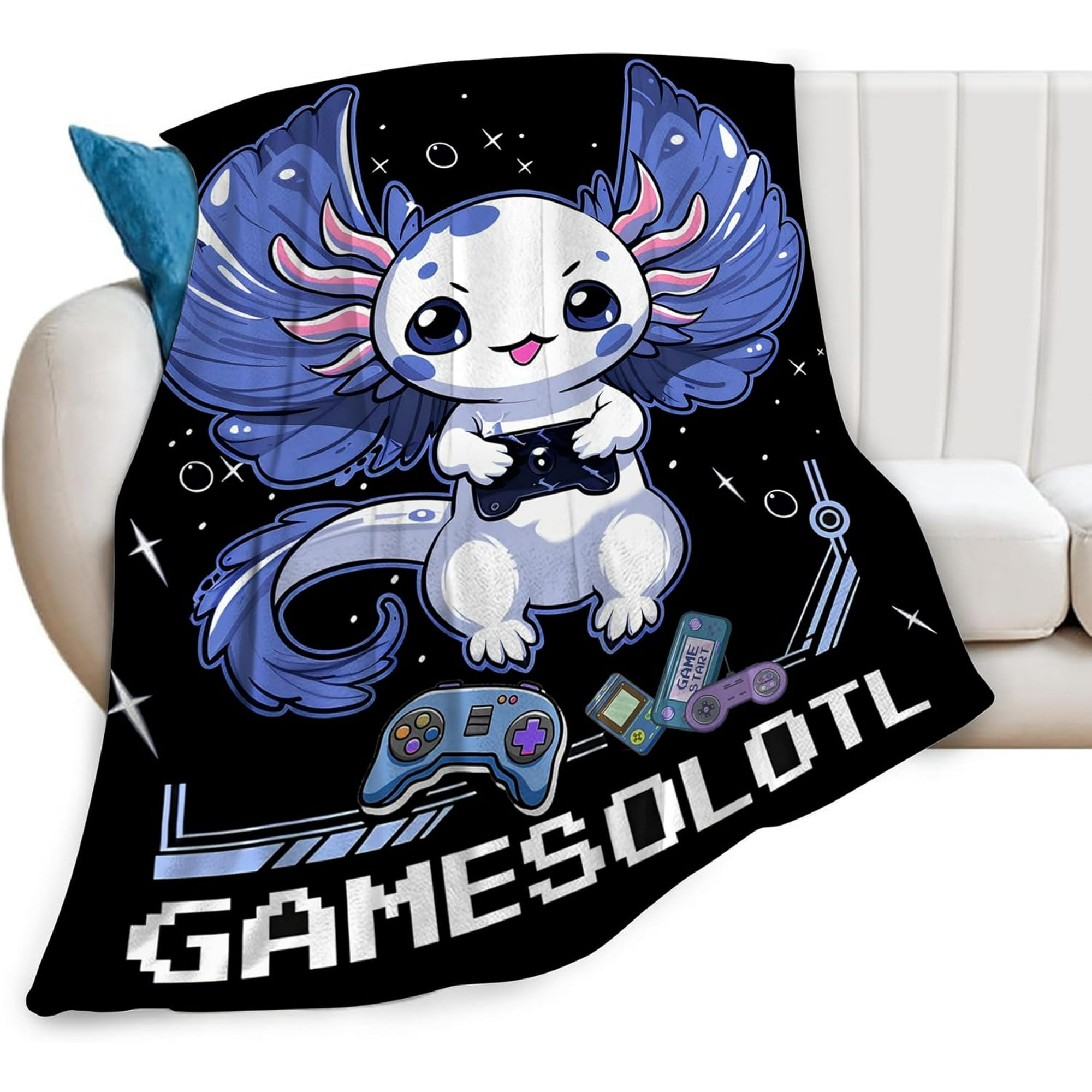 Click here for Walfour Axolotl Gaming Blanket Throws Axolotl Gift... prices