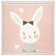 SAFAVIEH Carousel Kids Clark Shy Bunny Area Rug, Pink/Ivory, 8' x 8 ...