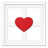 Heart Collage White Wood Picture Frame With Heart Mat for Four 4x4 ...