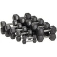 BalanceFrom 50 lbs Pair Rubber Encased Hex Dumbbells, Black - Walmart.com