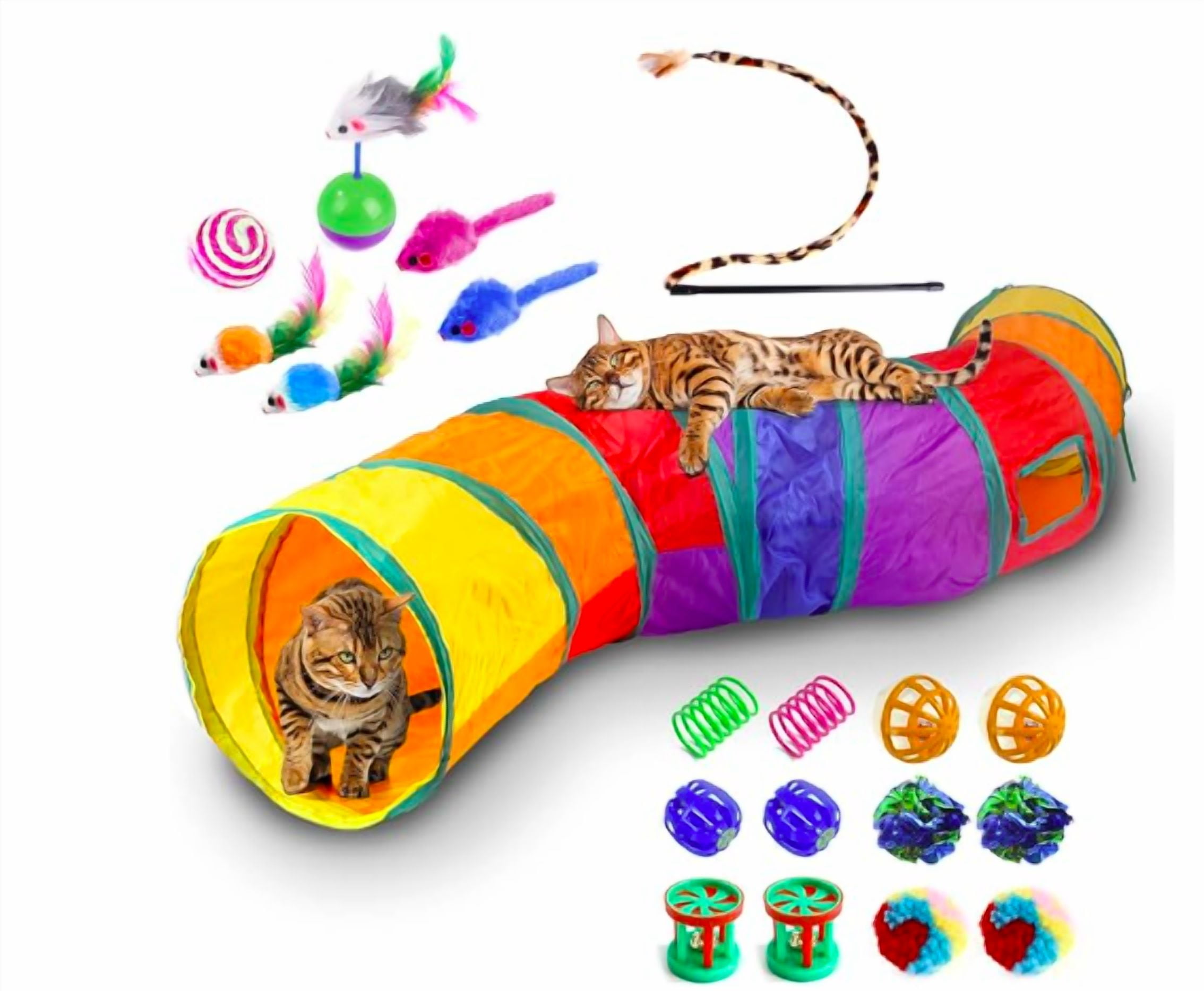 Kit de 20 Juguetes Xtellar para Gato, Incluye Túnel de 120cm | Walmart ...