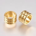 50pcs 201 Stainless Steel Beads Column Real 18k Gold Plated 8x5mm Hole ...
