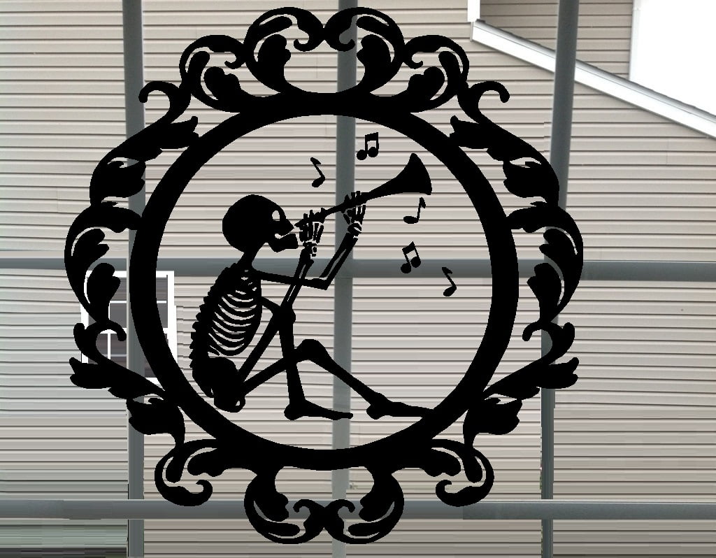 Decal ~ Halloween: Skeleton in Vintage Frame, Wall or Window Decal 13 ...