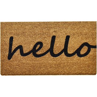 Mainstays Black Hello Coir Doormat 18"X30" - Walmart.com