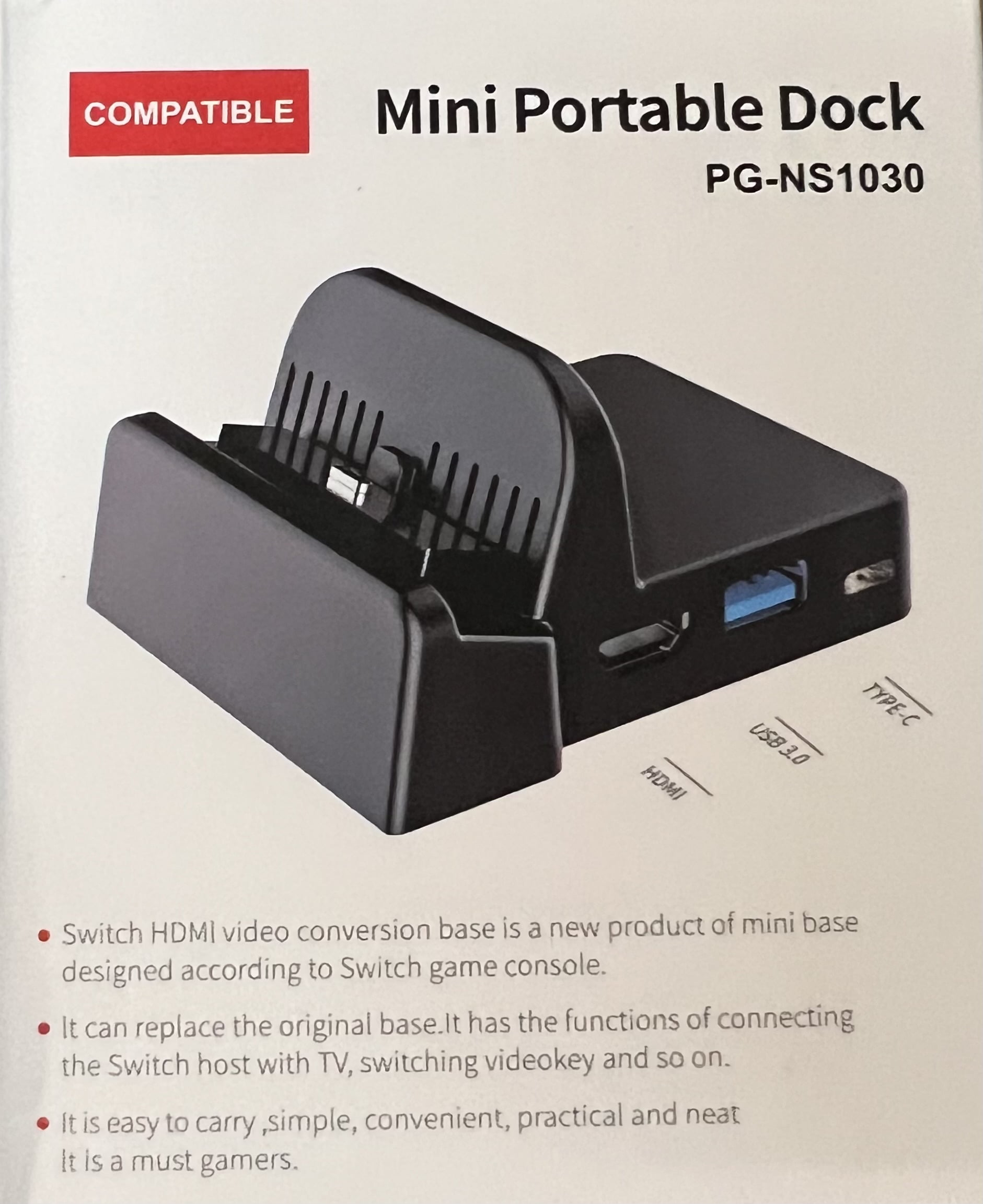 For Nintendo Switch Compatible Docking Station Stand Mini Portable ...