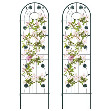 "Costway Large 2 Pack Tall 87"" x 20"" Metal Garden Trellis for ...