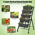 Costway 5 Tier Vertical Raised Garden Bed Elevated Planter With Wheels