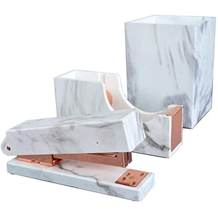 Marble Gold Office Supplies Desk Accessories Organizer Set- Tape ...