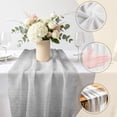 Black Gray Mosaic 4.5 ft Cheesecloth Table Runner for Wedding 19"x55 ...