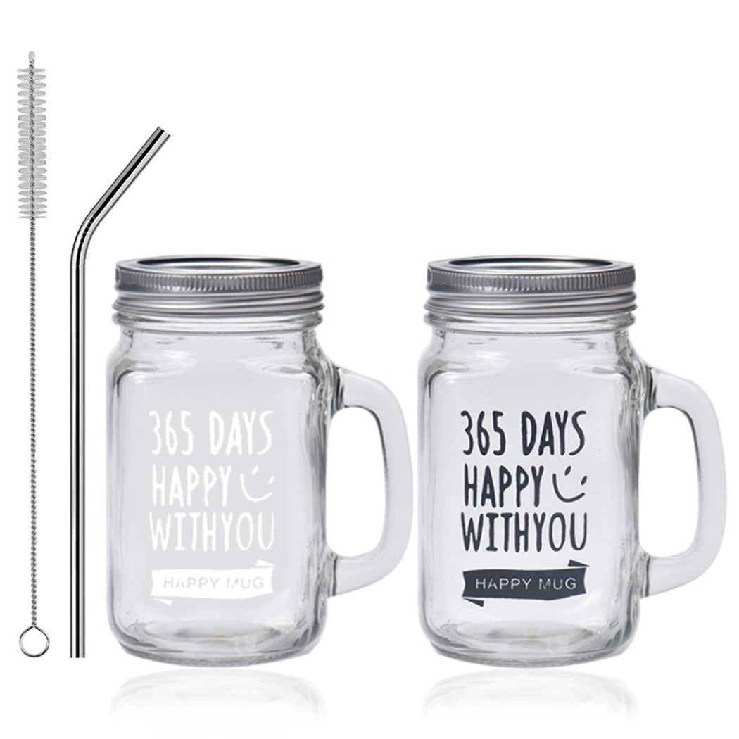 Click here for Nobrand Mason Jar Mug Reusable Wide Mouth Drinking... prices