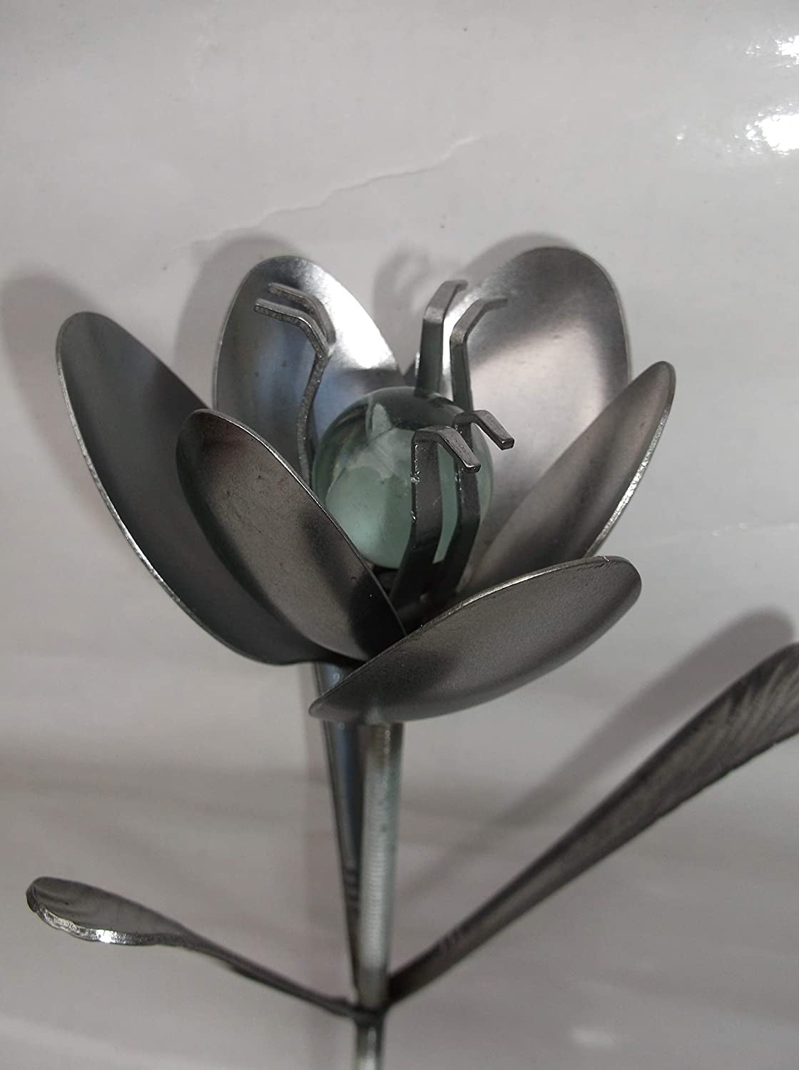 White Tulip, Metal Art Tulip, Recycled Silverware Flower - Walmart.com