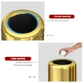 8L/2.1gal Brushed Nickel Gold Trash Can,Small Gold Trash Can,Modern ...