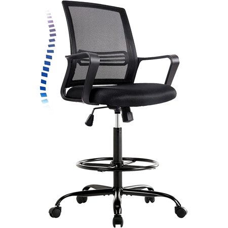 ZUNMOS Drafting Tall, Counter Office, High Standing, Ergonomic Mesh ...