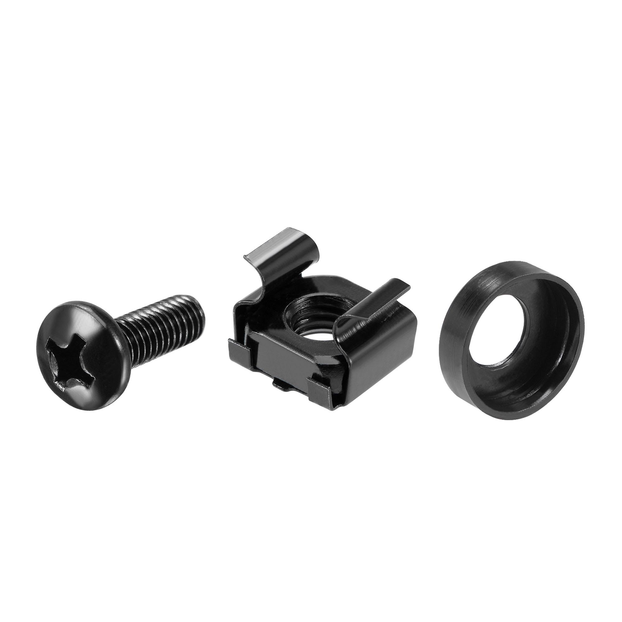 M6x16mm Server Rack Cage Nuts Black 60Set Mounting Screws for Server ...