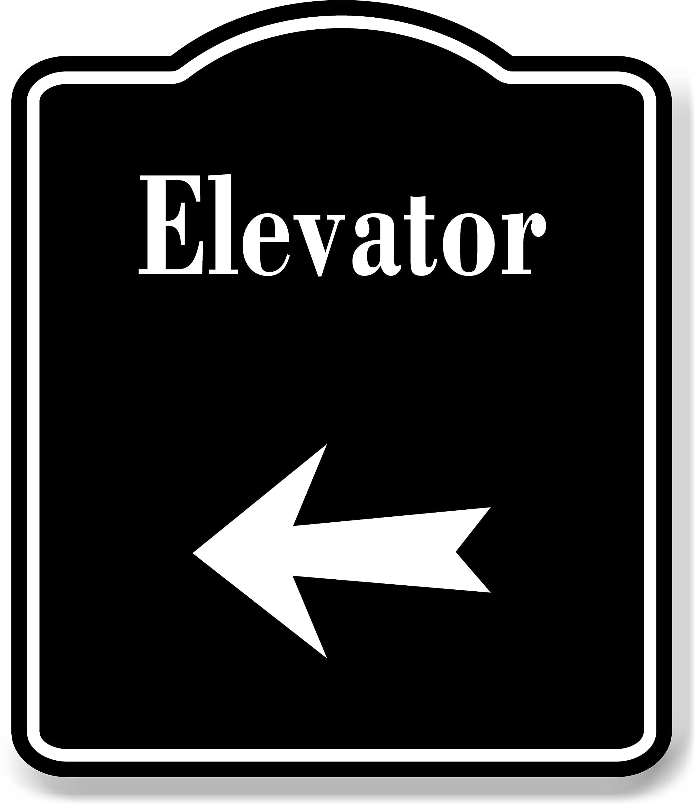 Hotel Elevator Left Arrow BLACK Aluminum Composite Sign - Walmart.com