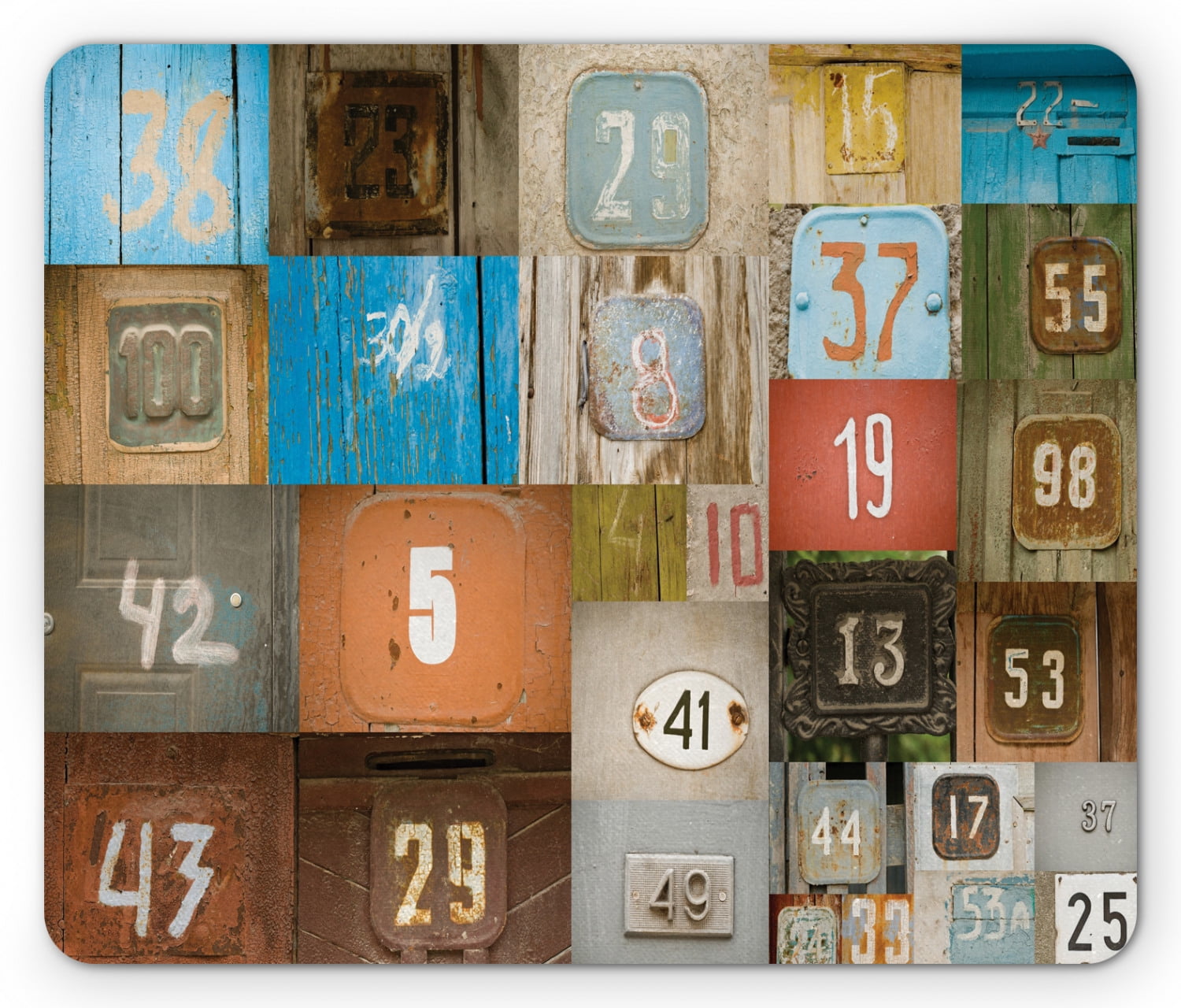 Modern Mouse Pad, Rusty Apartment Placards Nostalgic Once upon a Time ...