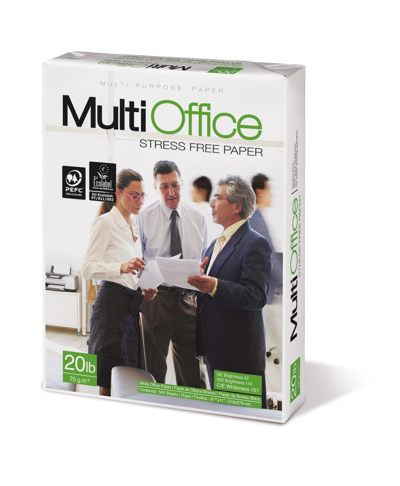 Multi Office Stress Free Multi Purpose Paper, White, 20 lbs, 8.5 in x ...