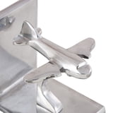 DecMode 5" Airplane Silver Aluminum Metal Bookends (Set of 2) - Walmart.com